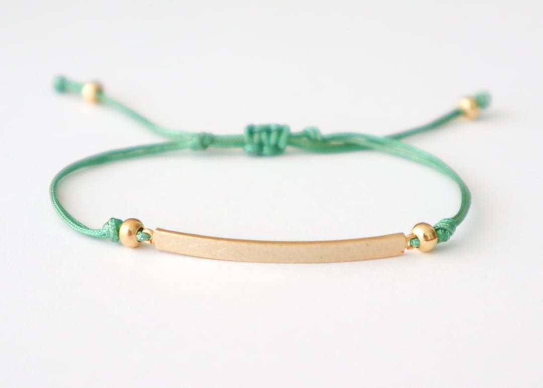 Dainty Gold Bar String Bracelet - Etsy
