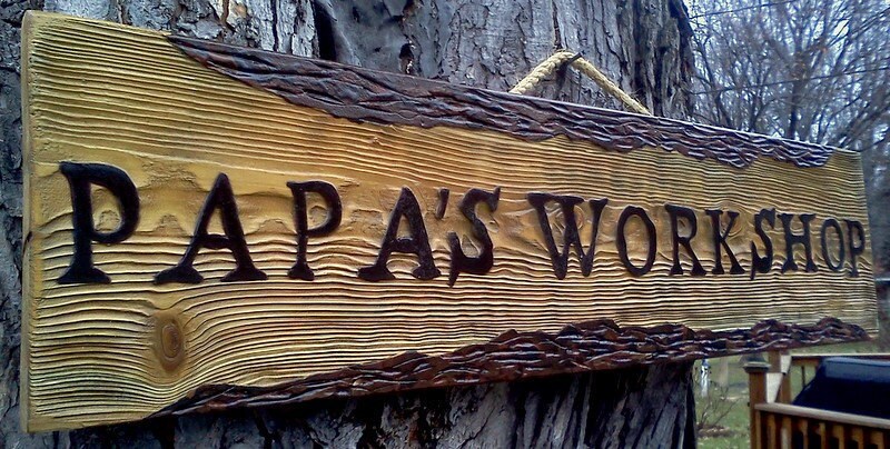 Wooden Sign - Papa's Workshop - Etsy