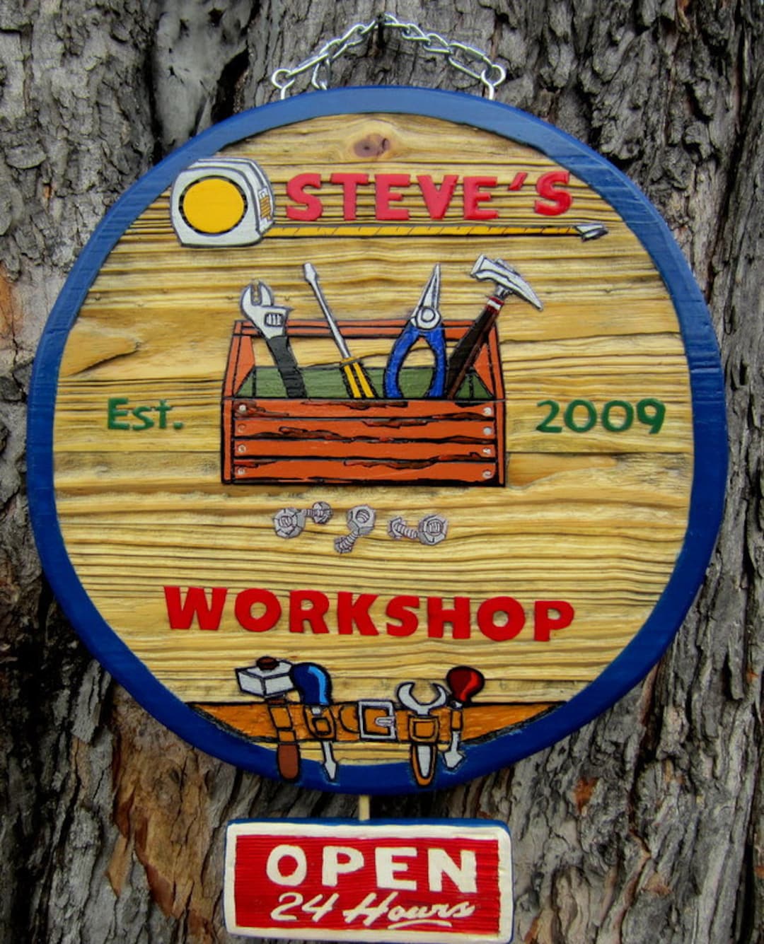 Wooden Sign - Steve's Workshop - Etsy