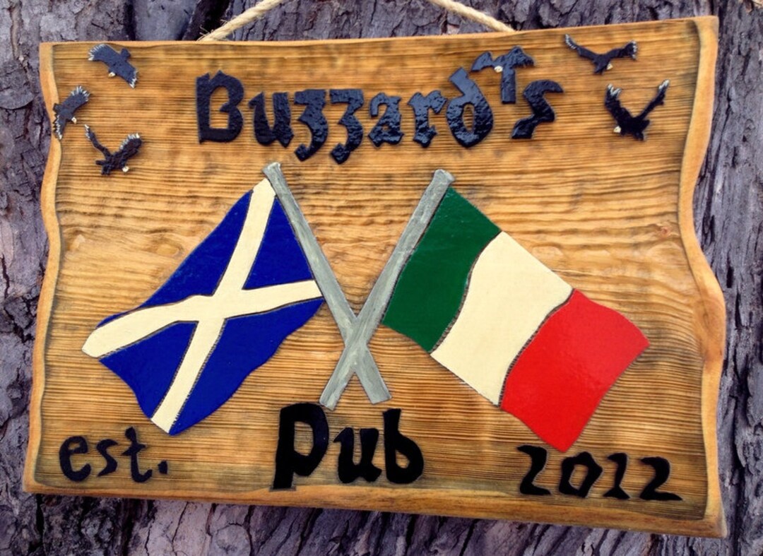 Wooden Sign - BUZZARD'S PUB - Etsy