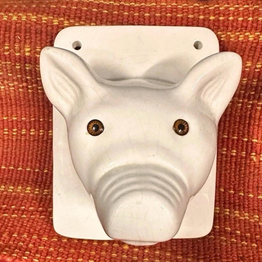 Ceramic Pig Head Wall Towel Hanger Holder - Etsy