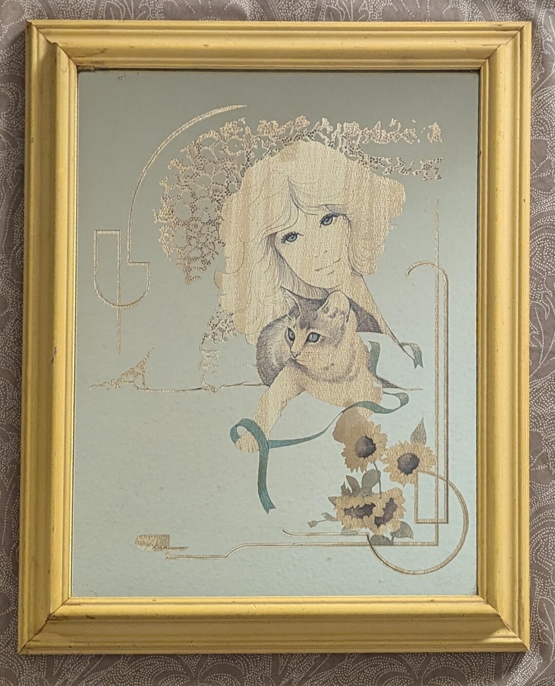 William Tara Signed Lady With a Cat - Etsy
