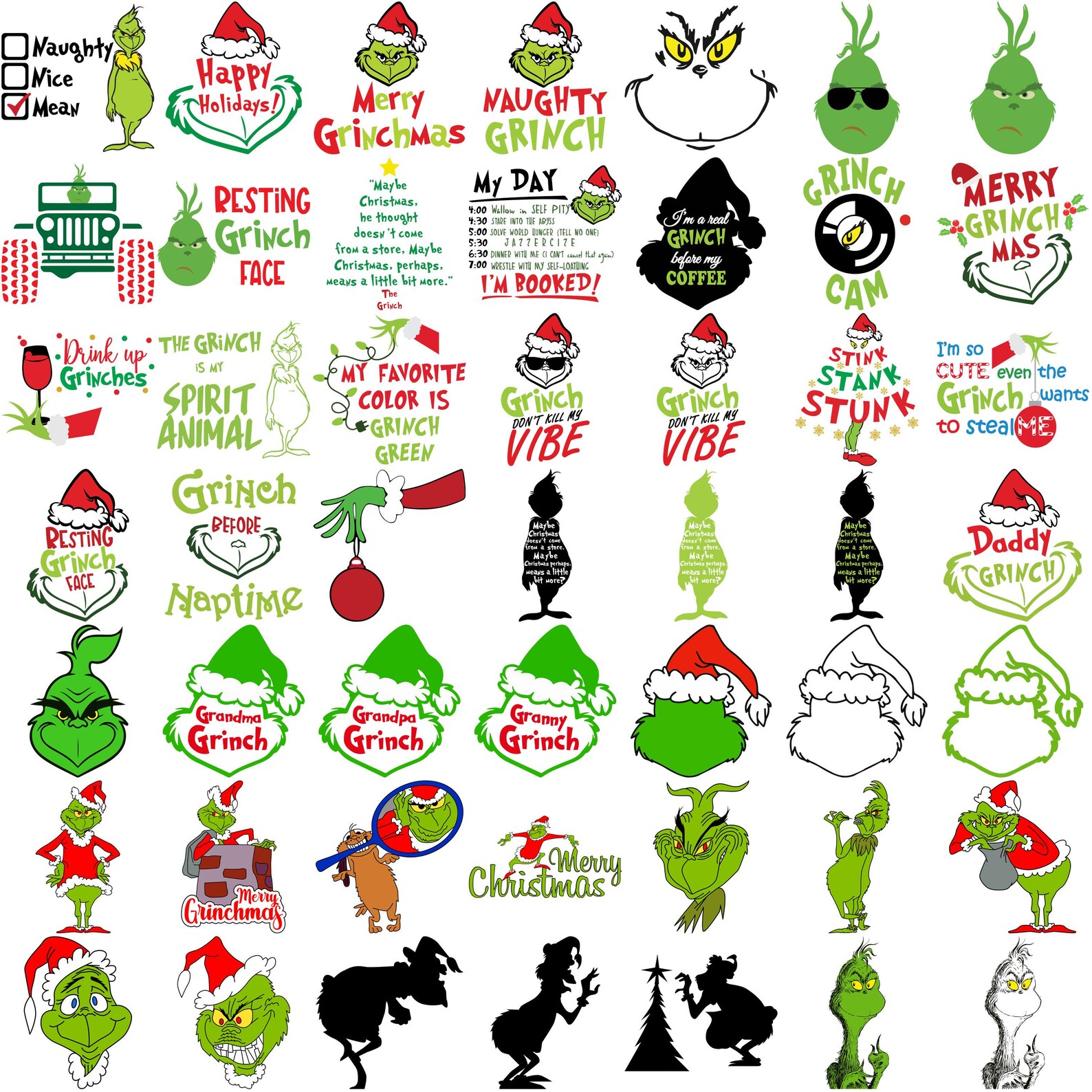 Mega Bundle PNG SVG Grinch Christmas | Grinch Png & Svg| Christmas ...