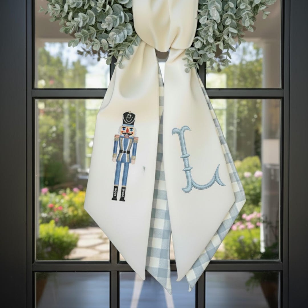 Christmas Wreath Sash With Personalized Embroidered, Embroidered ...