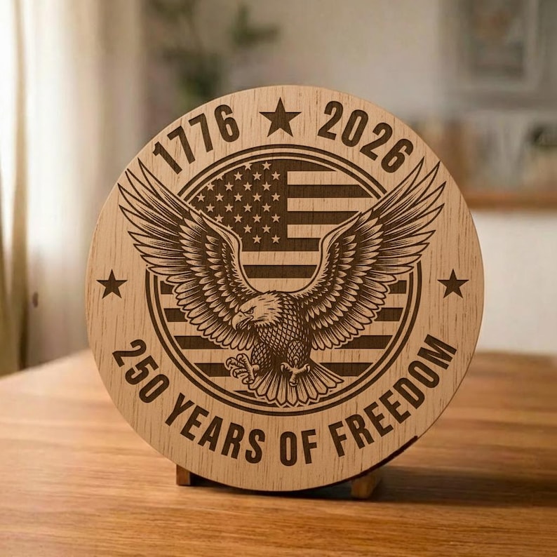 USA 250th Anniversary PNG SVG, 1776-2026 Engraved Eagle Emblem ...