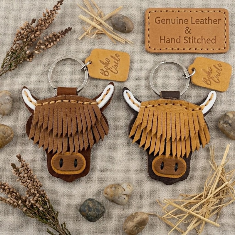 Highland Coo Keychain - Etsy
