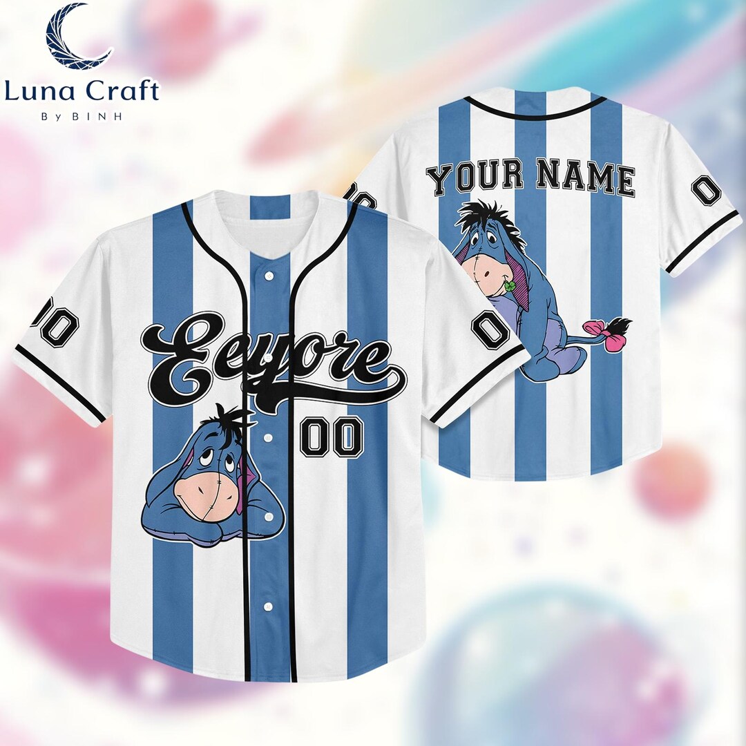 Custom Name & Number Disney Eeyore Winie the Pooh Simple Baseball ...