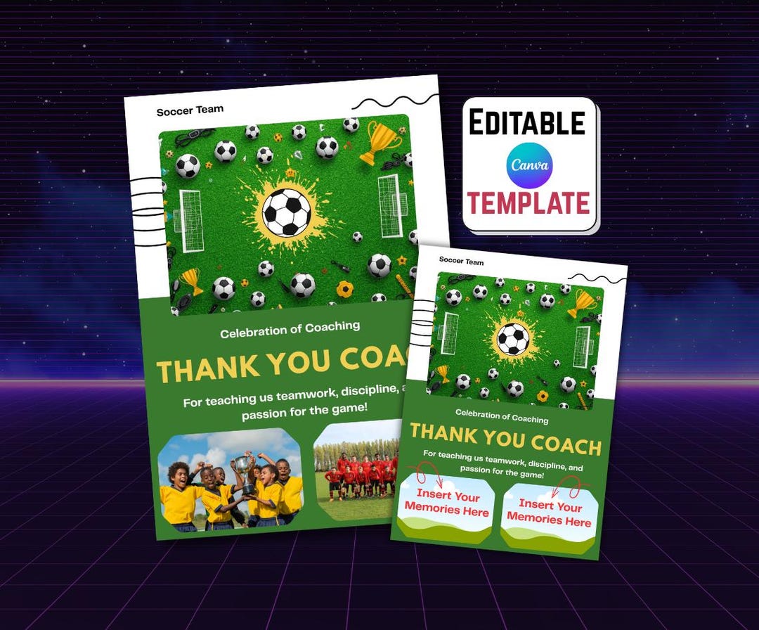 Editable Soccer Coach Thank You Poster & Card | Printable End of Season ...