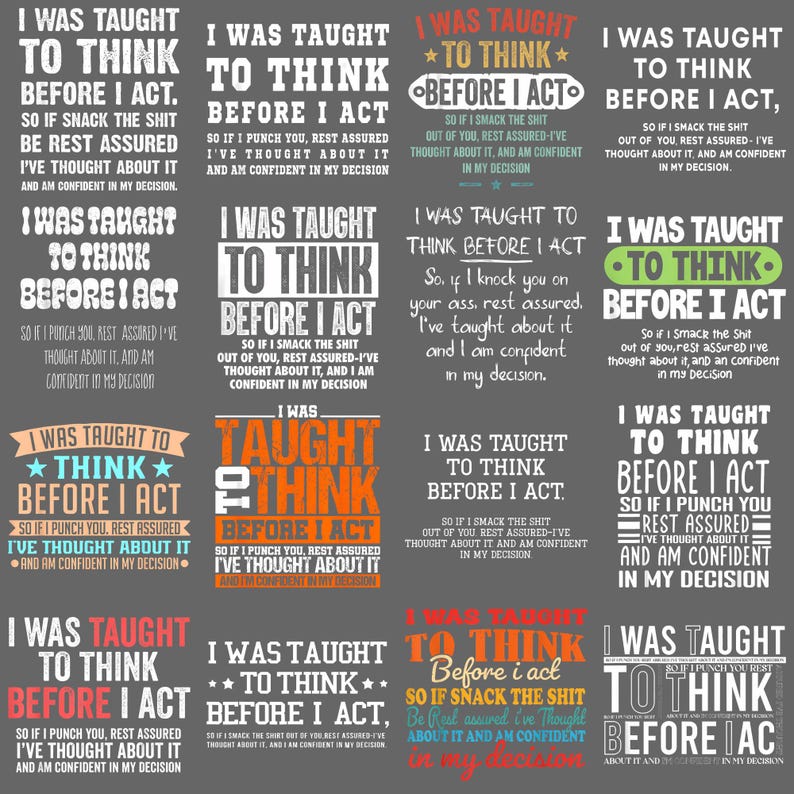 Think Before Act PNG – Funny Sarcastic Quote Humor Clipart - Etsy
