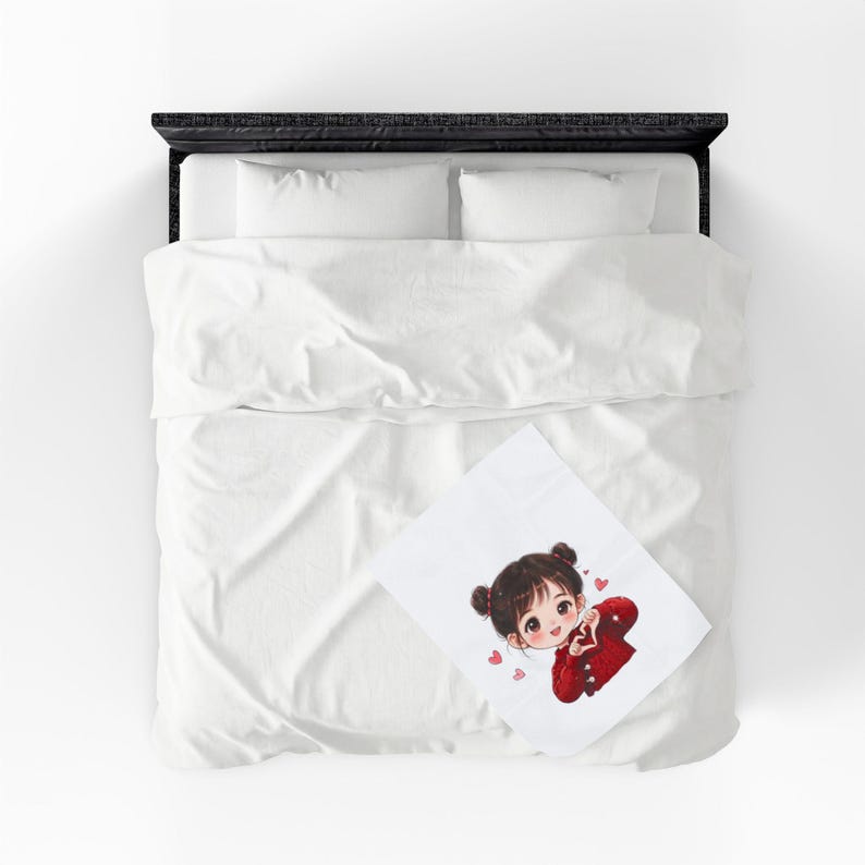 Kawaii Chibi Girl Blanket | Anime Plush Throw, Velveteen Cozy Home ...