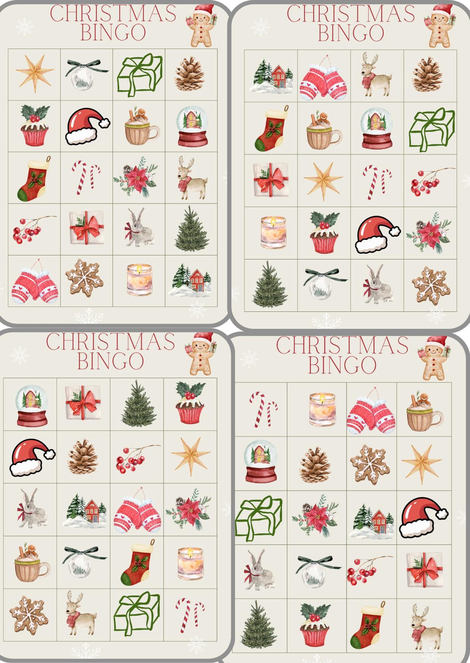 Holiday Bingo Game – 10 Christmas Party Printable, Kids & Adult Fun ...