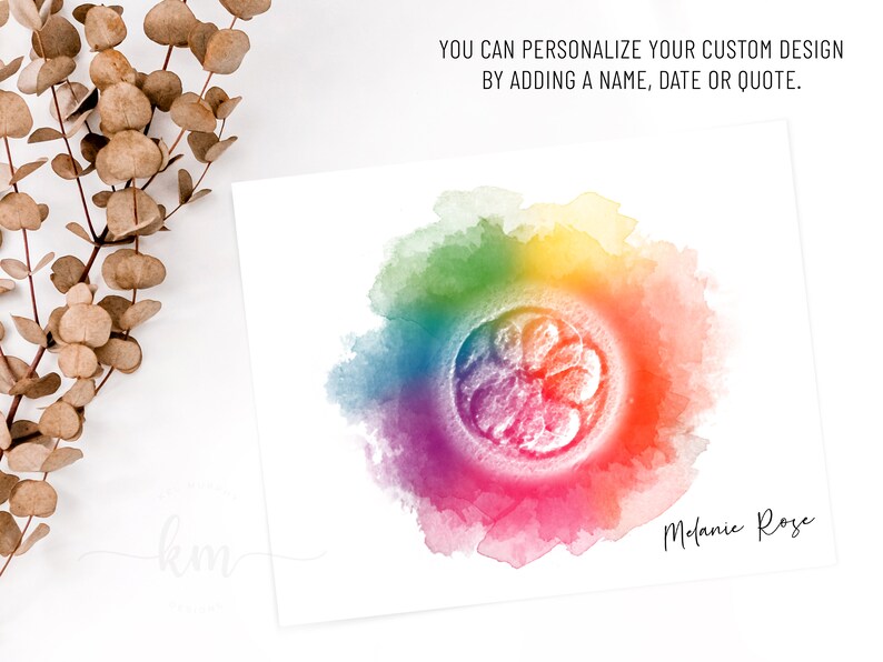 Rainbow Baby Custom IVF Embryo Art, Father's Day Gift, Baby Keepsake ...