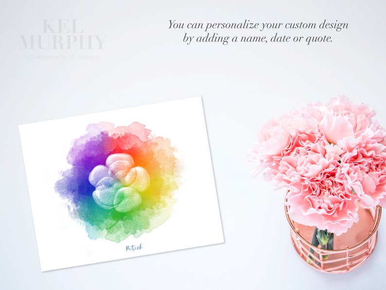 Rainbow Baby Custom IVF Embryo Art Watercolor Print | Etsy