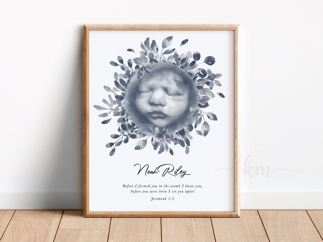 Watercolor 3D Ultrasound Art, Baby Keepsake, Sonogram Flowers Print ...