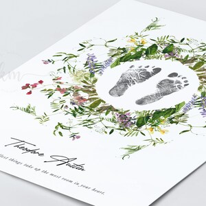 Baby Footprint Art, Newborn Footprints, Boho Nursery Wall Art ...