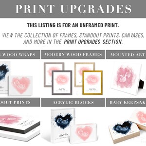 Moon and Stars Ultrasound Art, Baby Sonogram Watercolor Print, Custom ...