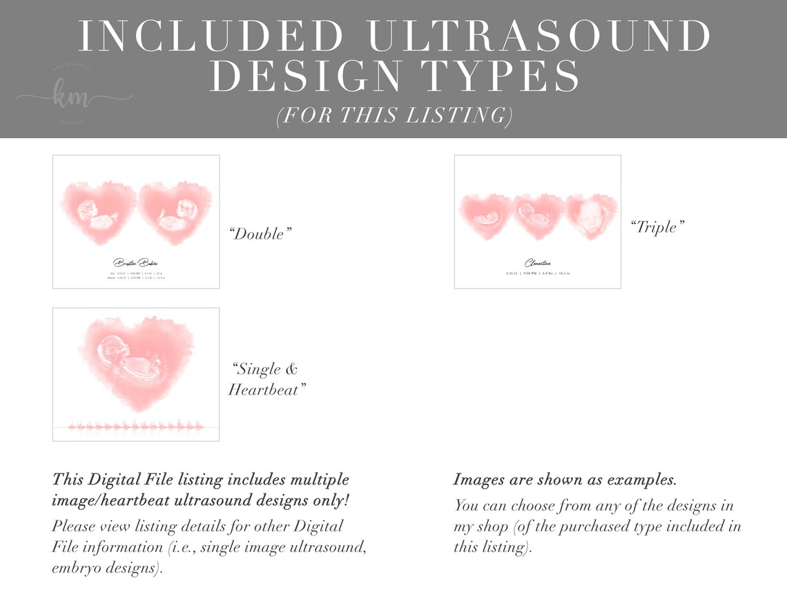 Ultrasound DIGITAL FILE Multiple Image Designs or Heartbeat - Etsy