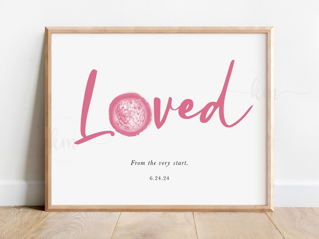 Loved Watercolor Embryo Art, Baby Keepsake Print, Custom Baby Shower ...