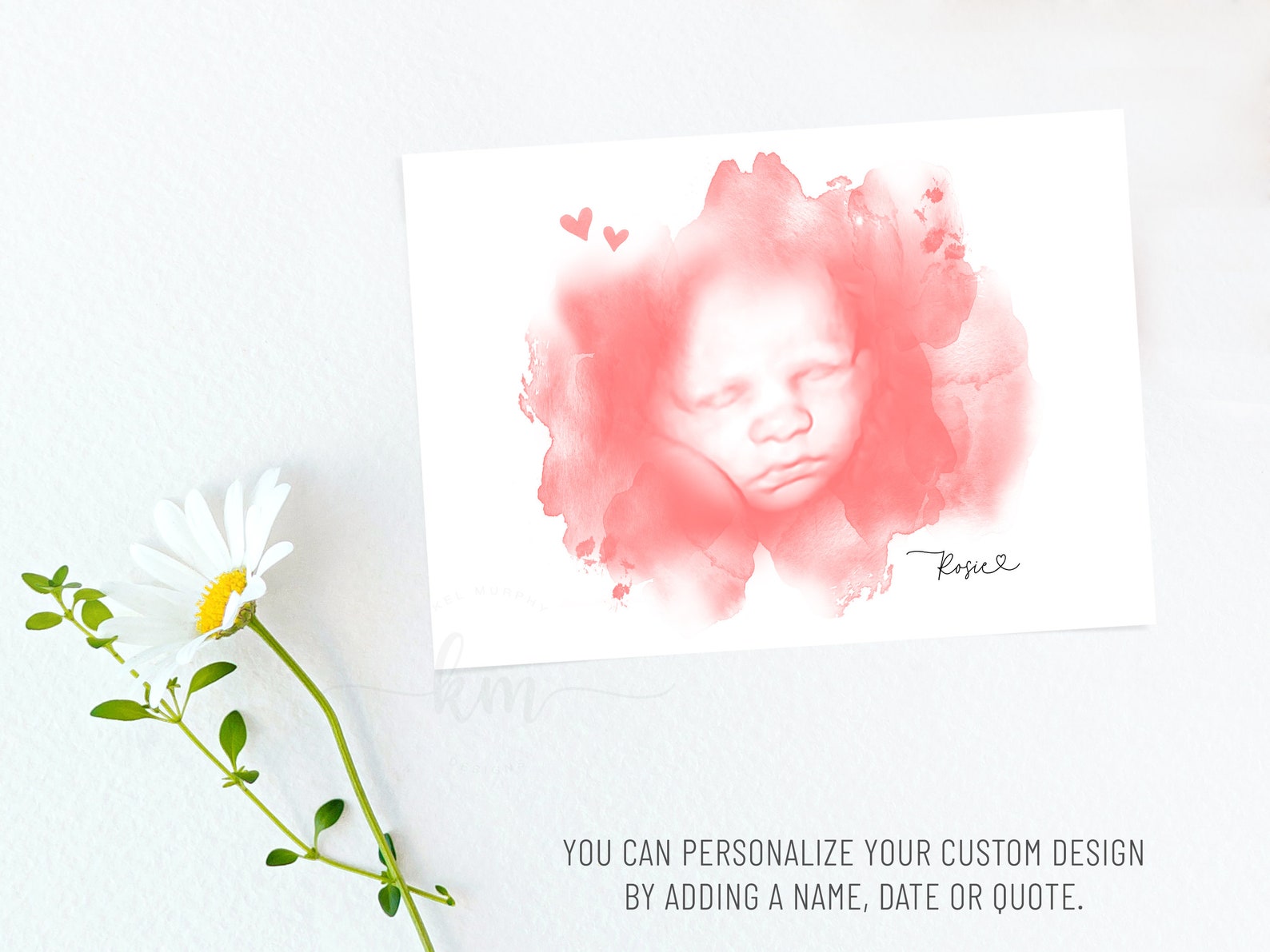 Baby 3D Ultrasound Art Watercolor Sonogram Print Baby Shower - Etsy