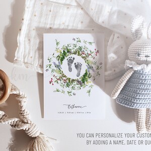 Baby Footprint Art, Newborn Footprints, Boho Nursery Wall Art ...