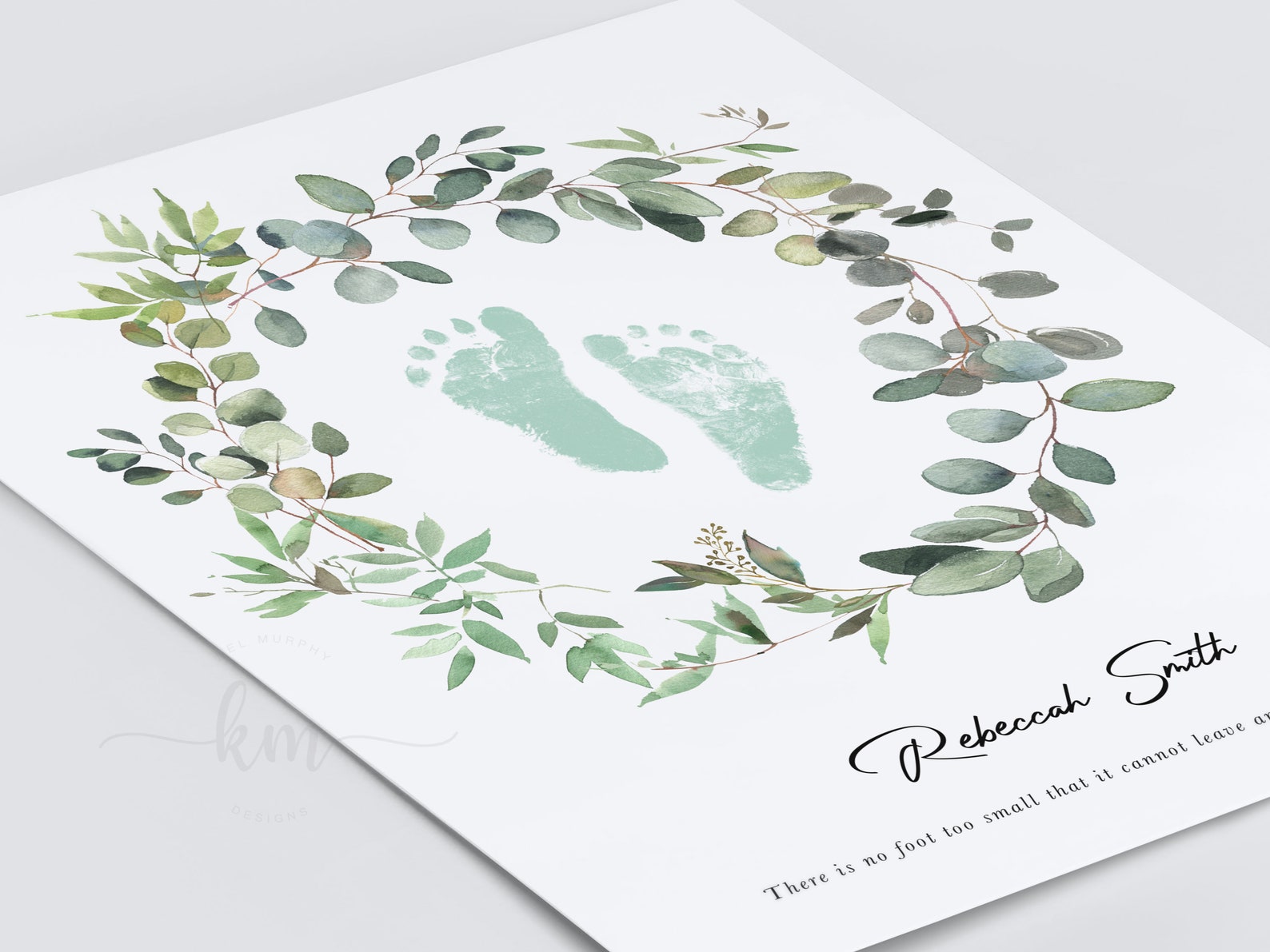 Newborn Footprint Art, Baby Footprints, Boho Nursery Wall Art, Baby ...