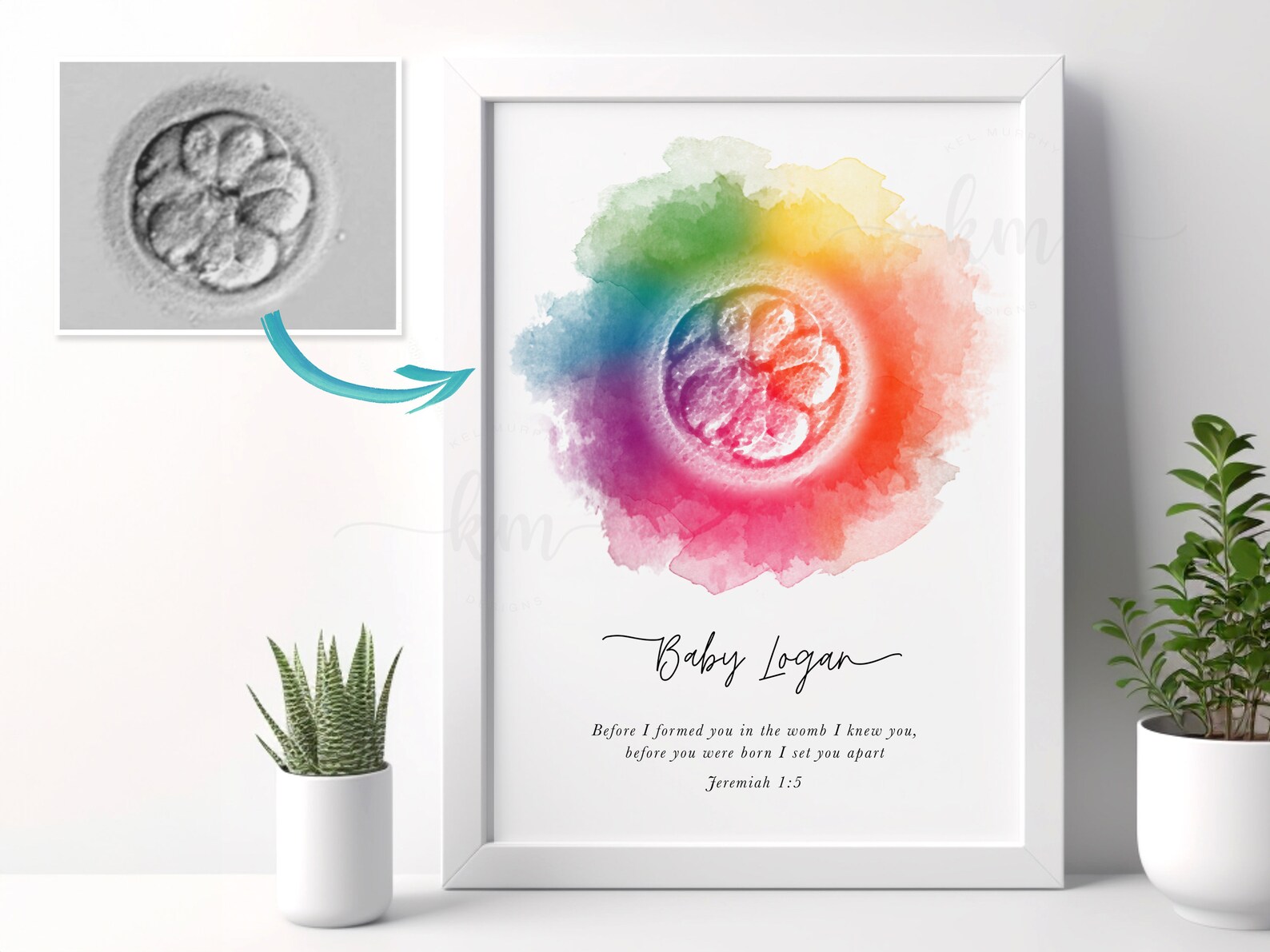 Rainbow Baby Custom IVF Embryo Art, Father's Day Gift, Baby Keepsake ...