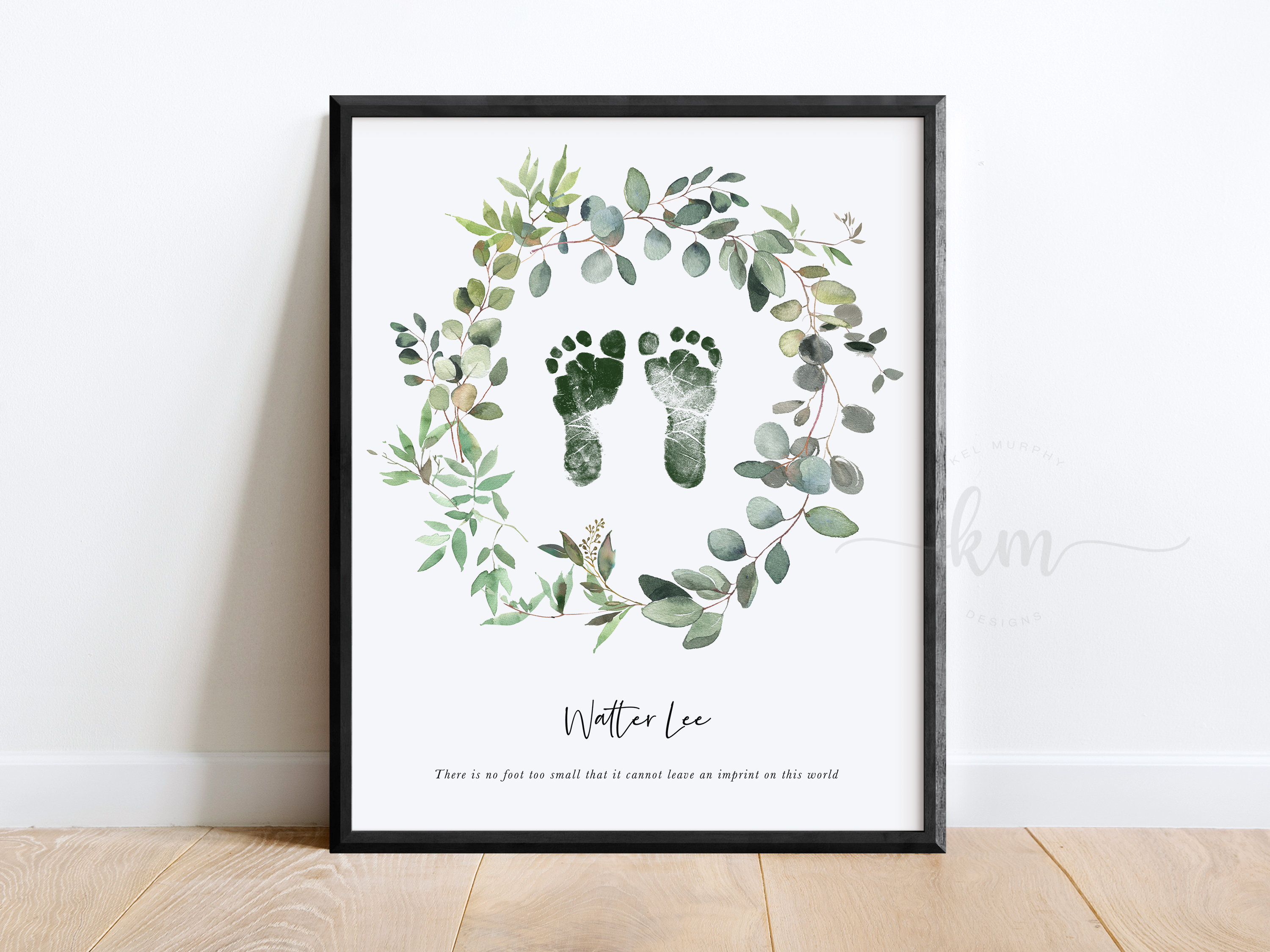 Newborn Footprint Art, Baby Footprints, Boho Nursery Wall Art, Baby ...