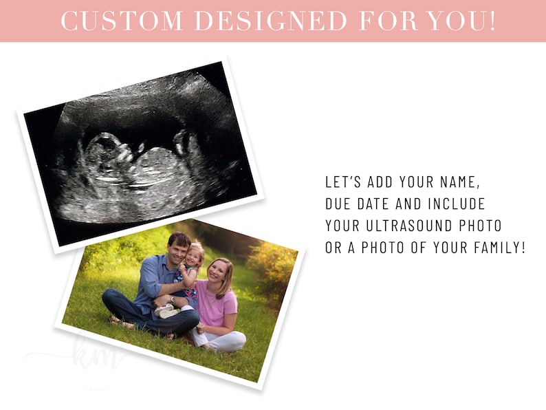 Flowers Pregnancy Announcement Digital, Baby in Bloom, Customized ...