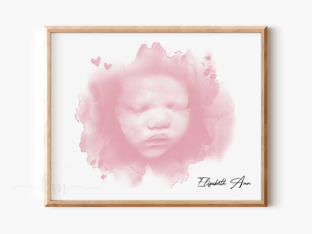Baby 3D Ultrasound Art, Watercolor Sonogram Print, Baby Shower Gift ...