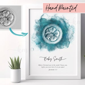 Hand Painted Watercolor Embryo Art, Baby Shower Gift, Baby Keepsake ...