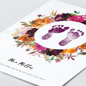 Baby Footprint Art, Newborn Footprints, Boho Nursery Wall Art ...
