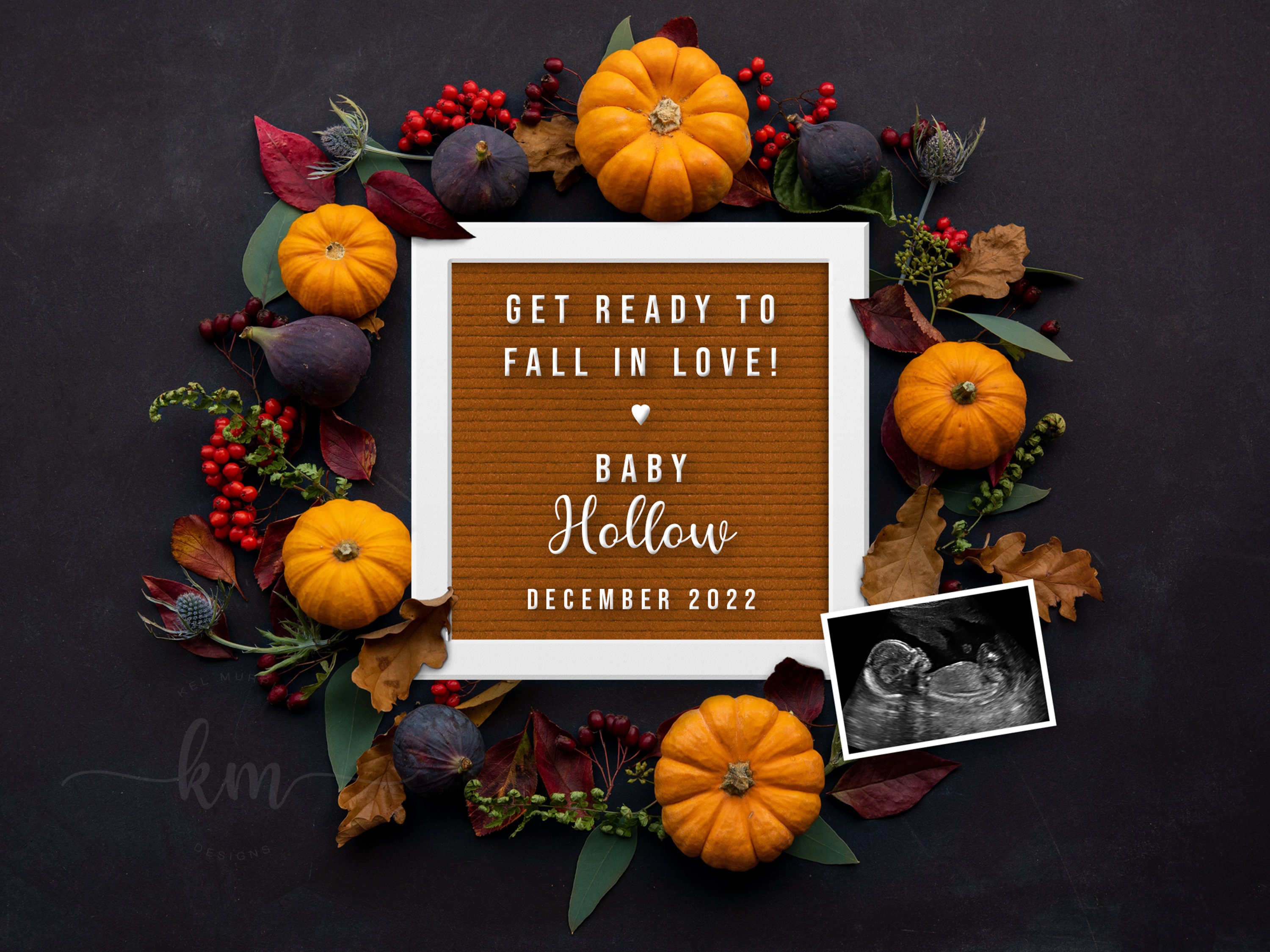 Fall Pumpkins Pregnancy Announcement Digital Get Ready to | Etsy