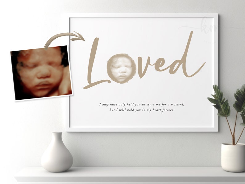 3D 4D Ultrasound Art, LOVED Watercolor Baby Keepsake, New Mom Gift ...