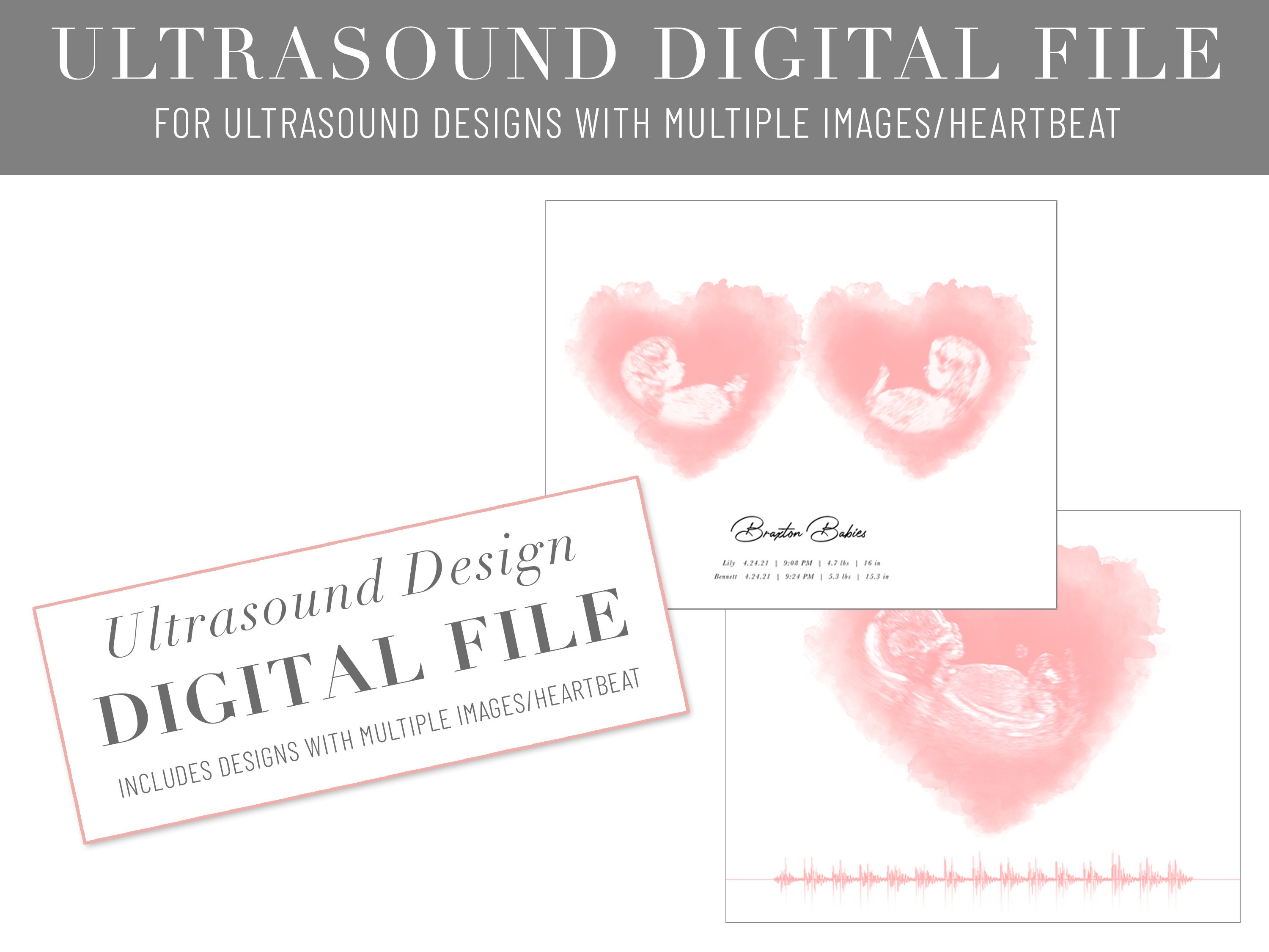 Ultrasound DIGITAL FILE Multiple Image Designs or Heartbeat - Etsy