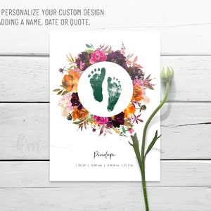 Baby Footprint Art, Newborn Footprints, Boho Nursery Wall Art ...