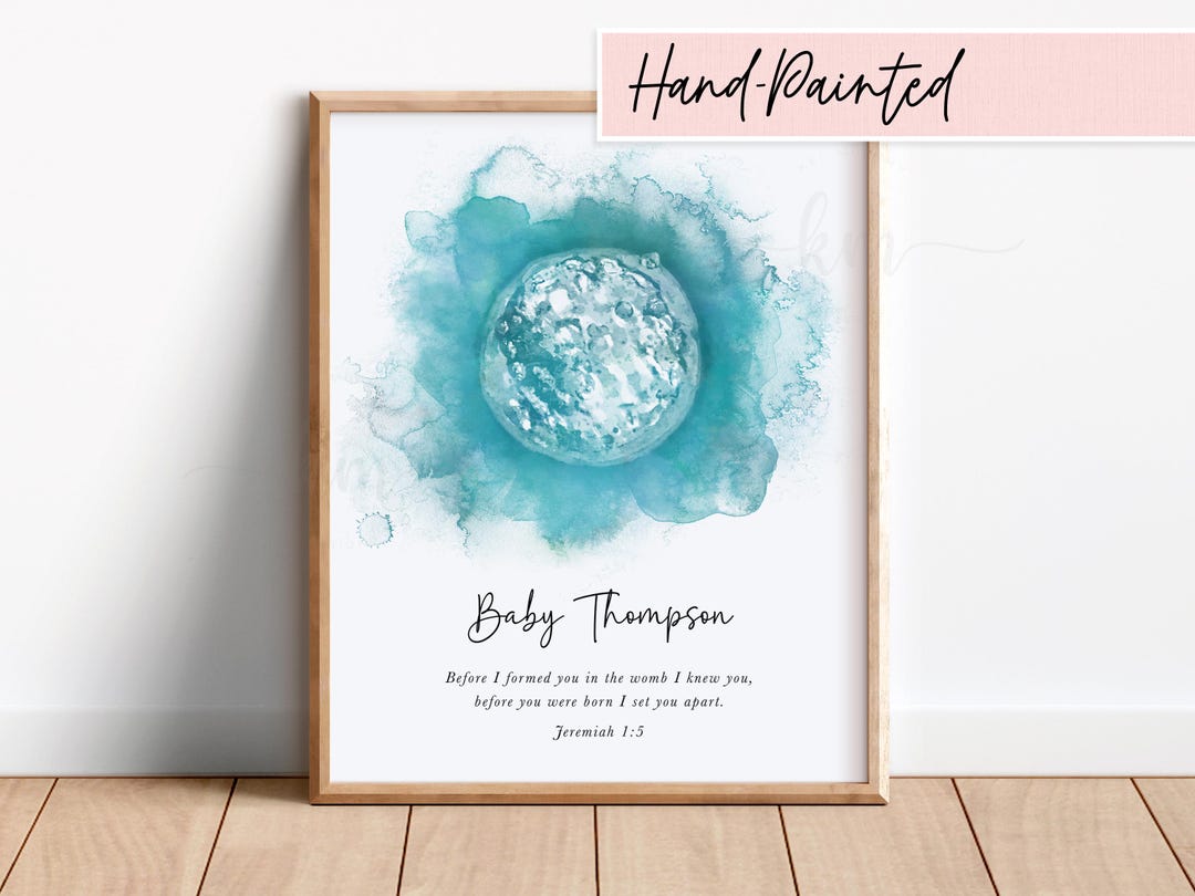 Hand Painted Watercolor Embryo Art, Baby Shower Gift, Baby Keepsake ...
