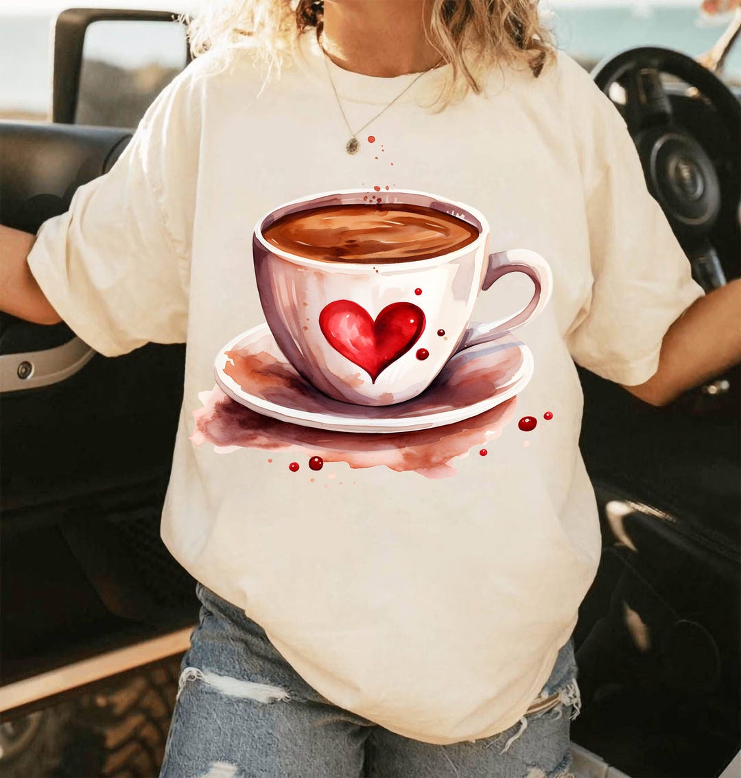 Valentine Coffee Cup Clipart, Cute Love Mug PNG, Valentine Digital ...