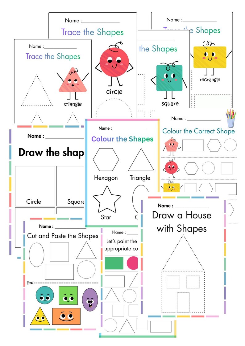 My Book of Shapes | Shapes Learning Pack for Pre Kindergarten - Etsy