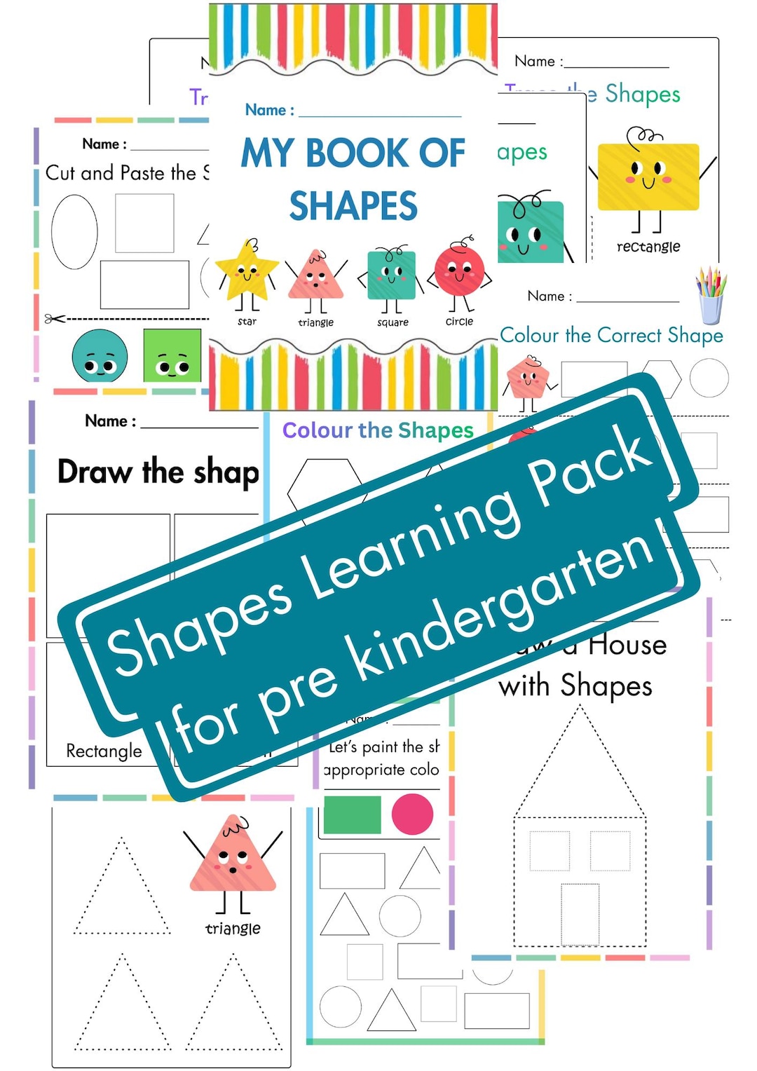 My Book of Shapes | Shapes Learning Pack for Pre Kindergarten - Etsy