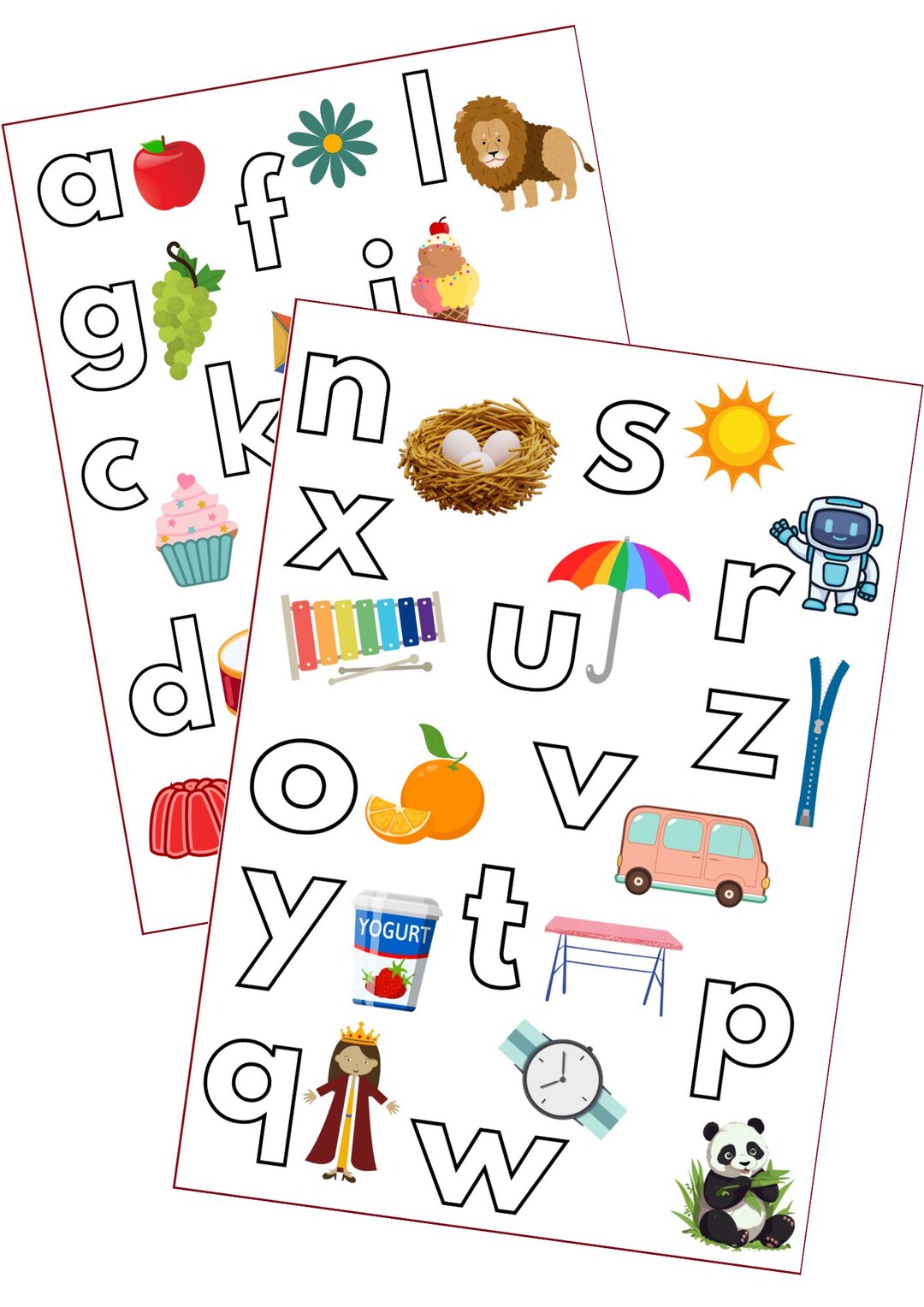 Match the Wooden Alphabets With the Pictures - Etsy