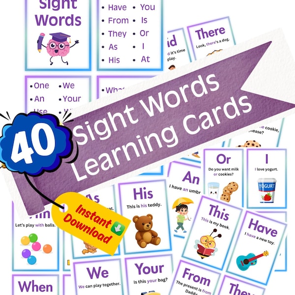 Printable Sight Word Posters - Etsy
