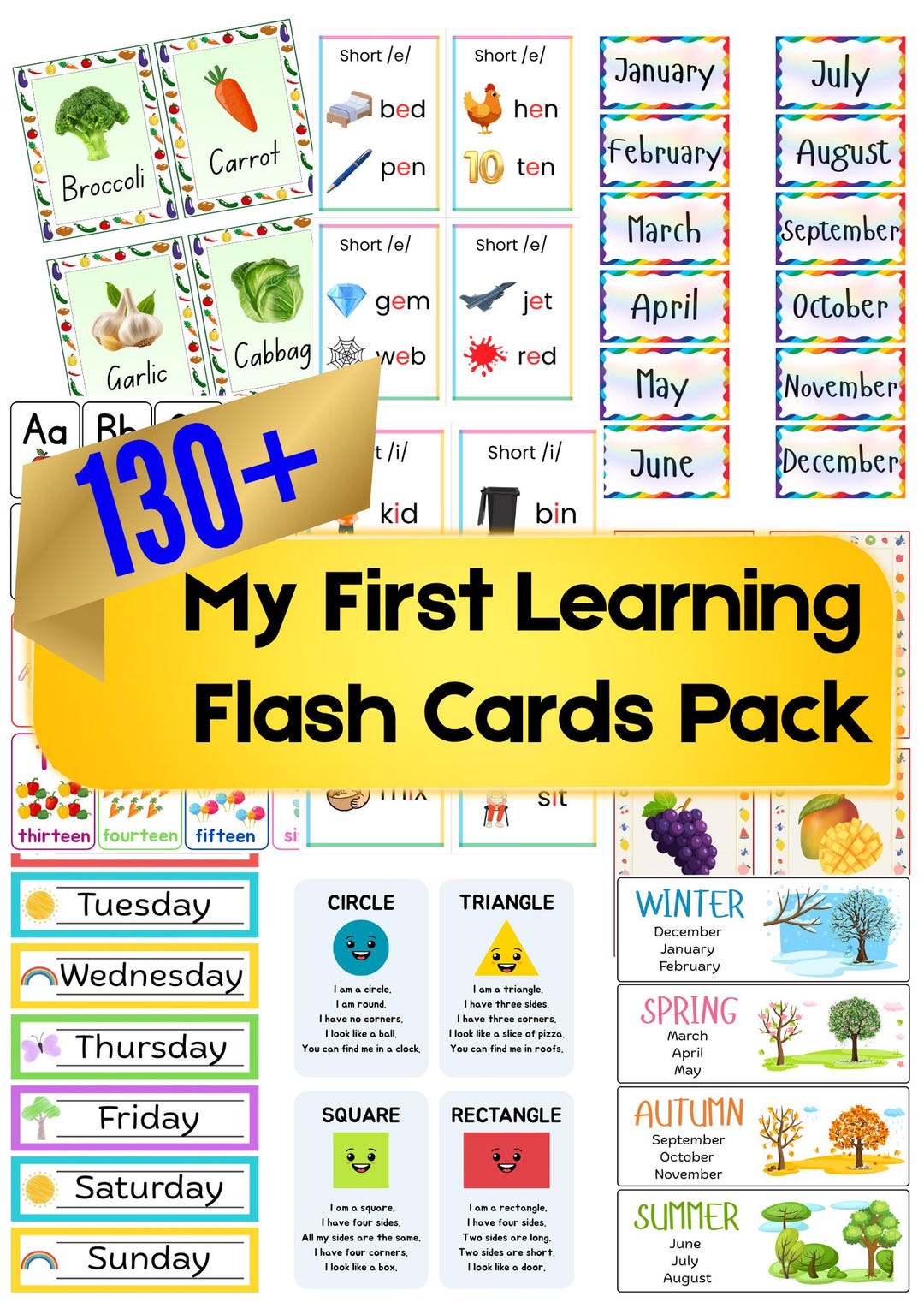 My First Learning Flash Cards Pack | Days | Months | Numbers 1-20 ...
