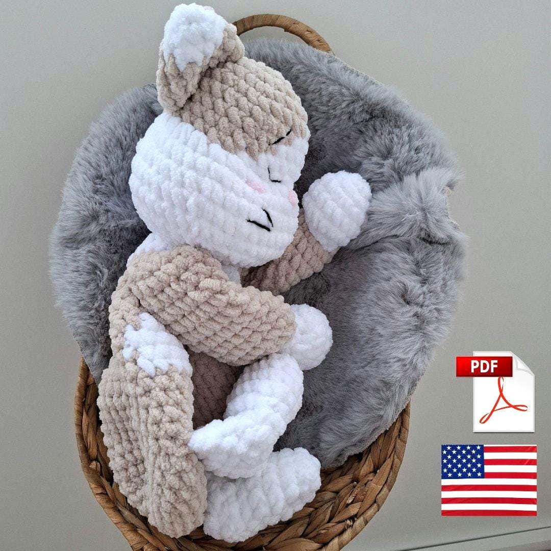 Cat Snuggler Crochet Pattern, Baby Comfort Toy, Amigurumi Plush Animal ...