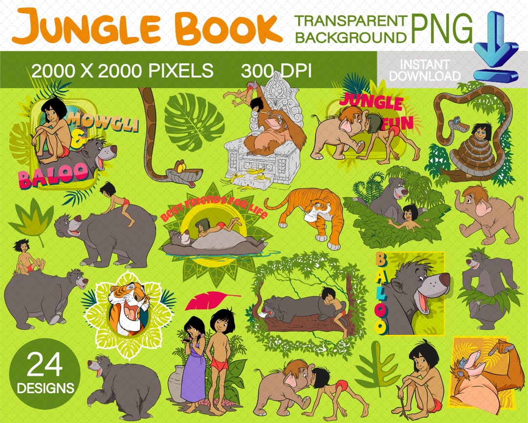 24 Jungle PNG With Transparent Background 300 DPI Cricut Print - Etsy