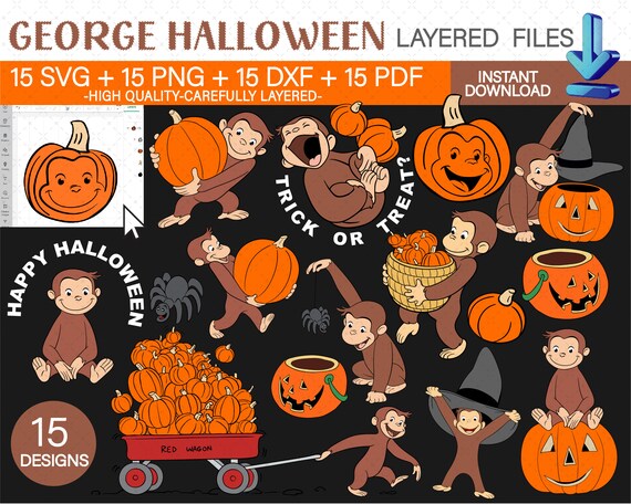 Curious George Halloween Clipart