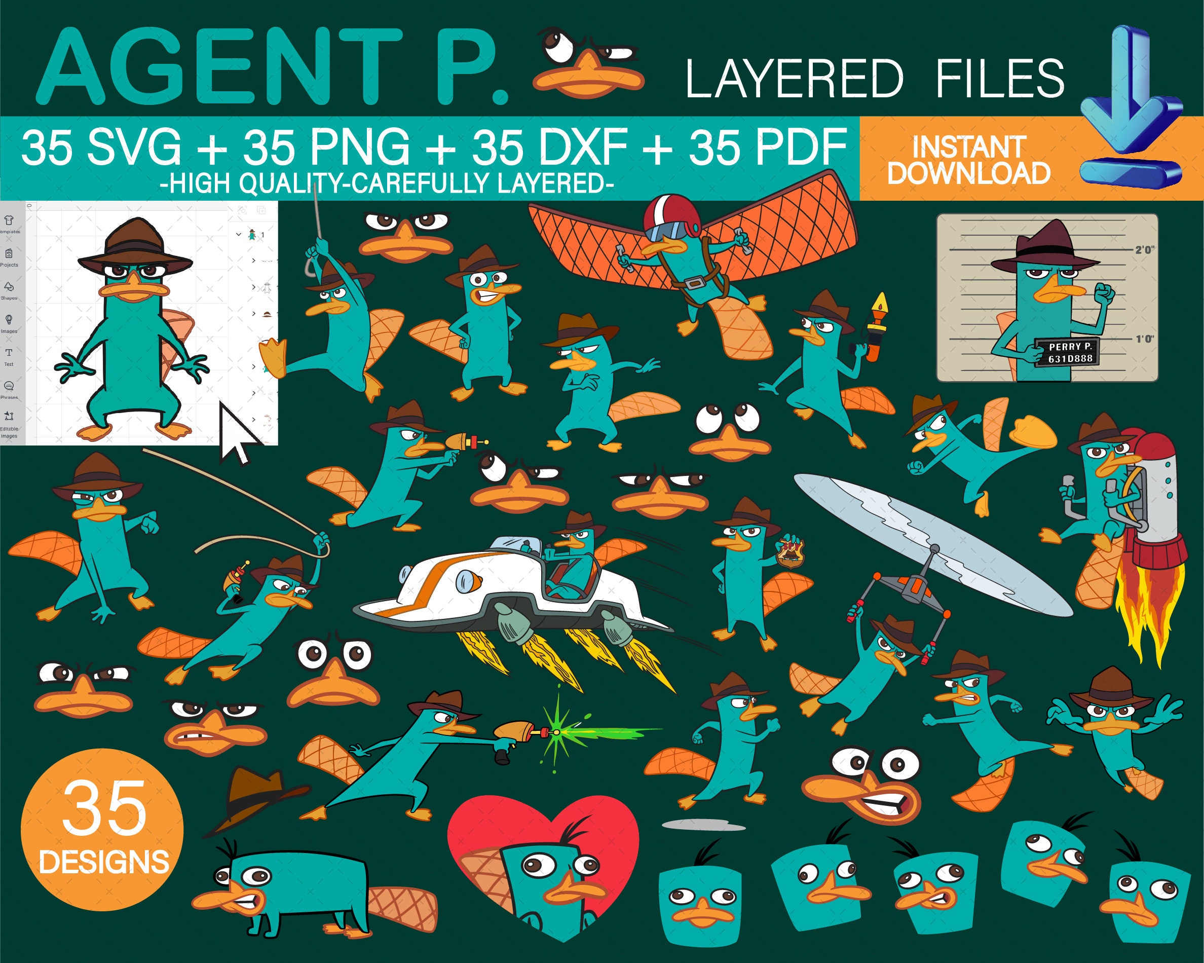 Perry The Platypus Face Outline