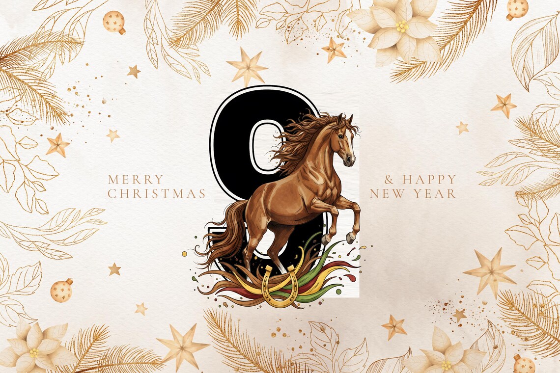 HORSE Digits 10 PNG Numbers, Christmas, New Year Sublimation Bundle ...
