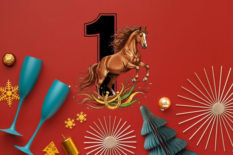 HORSE Digits 10 PNG Numbers, Christmas, New Year Sublimation Bundle ...