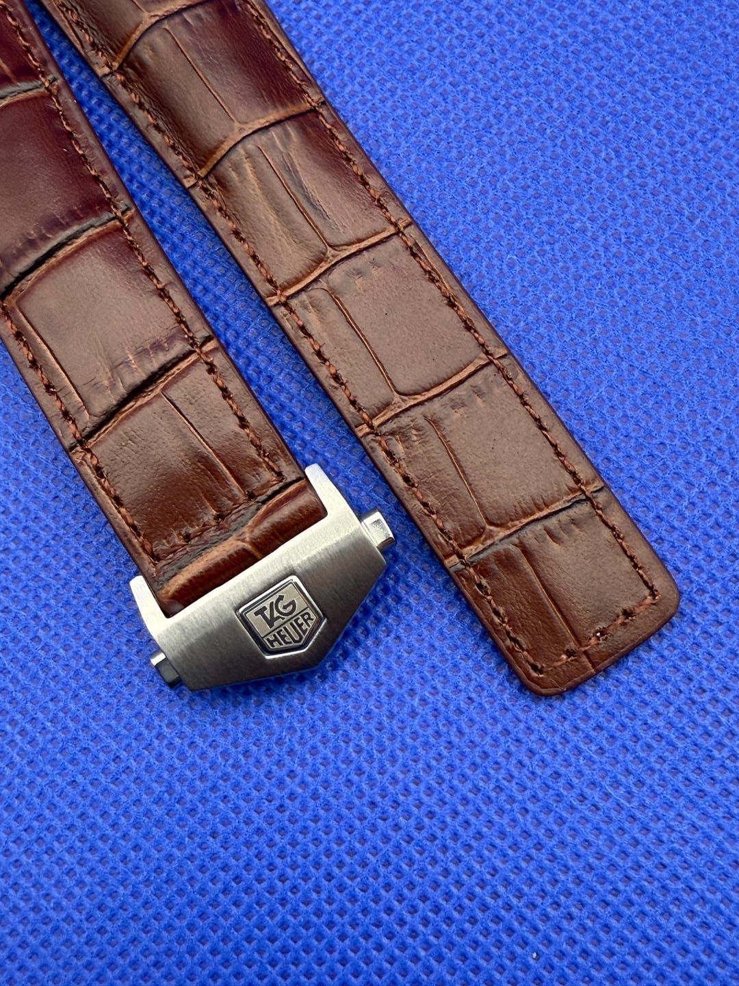 20mm-22mm Handmade Brown Leather Tag Heuer Strap Band Fit Tag Watches ...