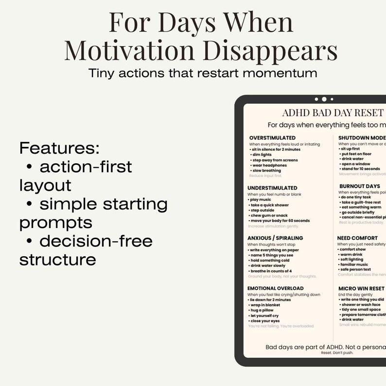 ADHD Planner Printable, Dopamine Reset Toolkit (PDF Download A4/A5/US ...